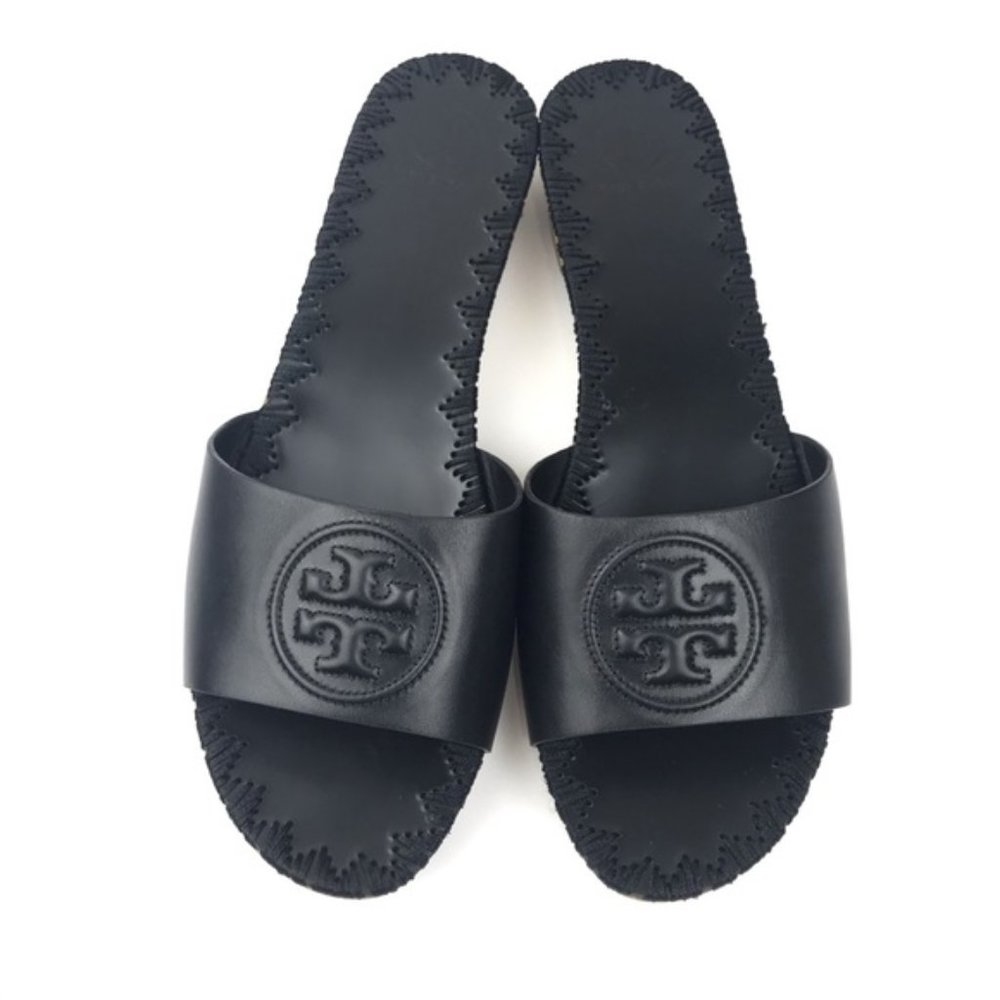 New Tory Burch Patty Low Wedge Slide - Gem